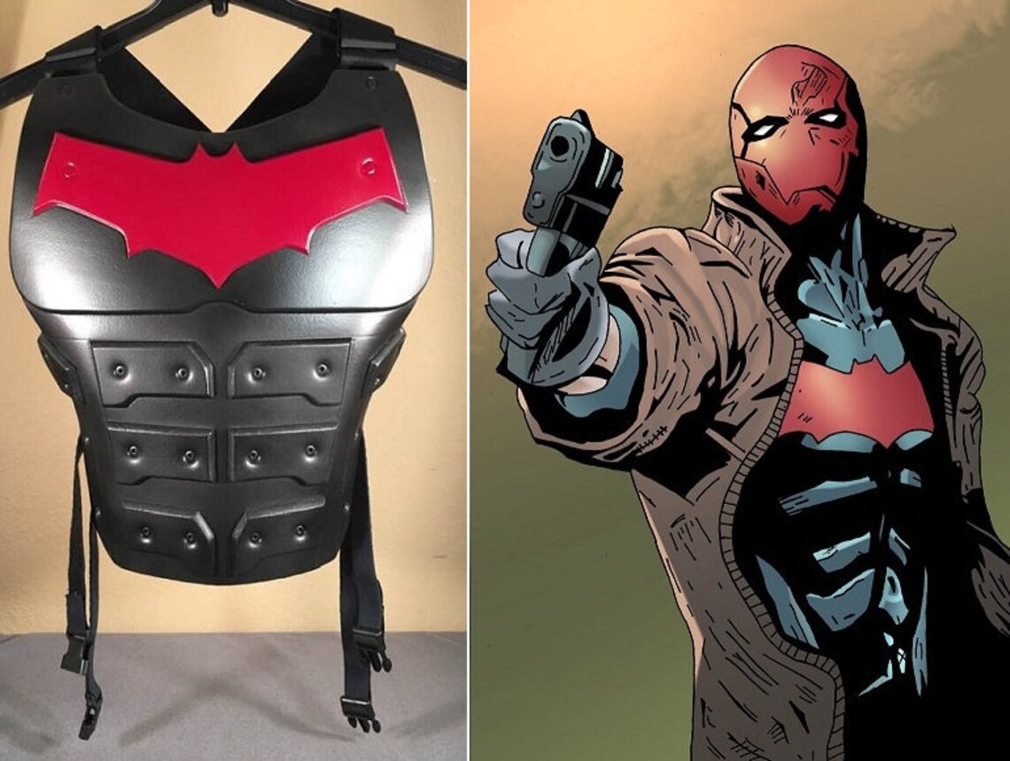 Red Hood Chest Armor and Matching Shoulders Cosplay Vest | Etsy