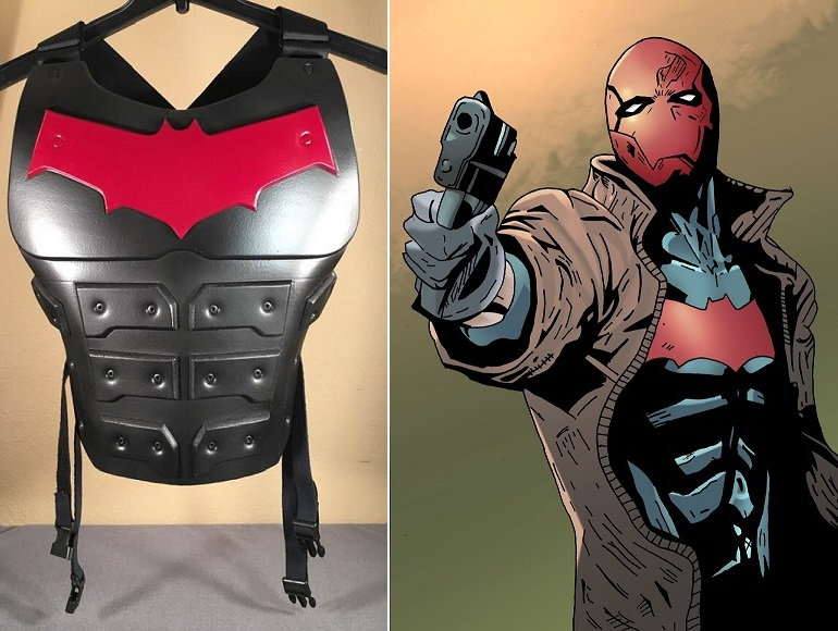 Red Hood Cosplay Body Armor Chest Vest Costume Crimson Red | Etsy