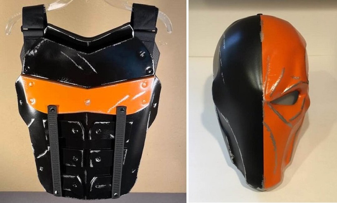 Deathstroke Deluxe 2-piece Set, Mask and Chest Front and Back Body ...
