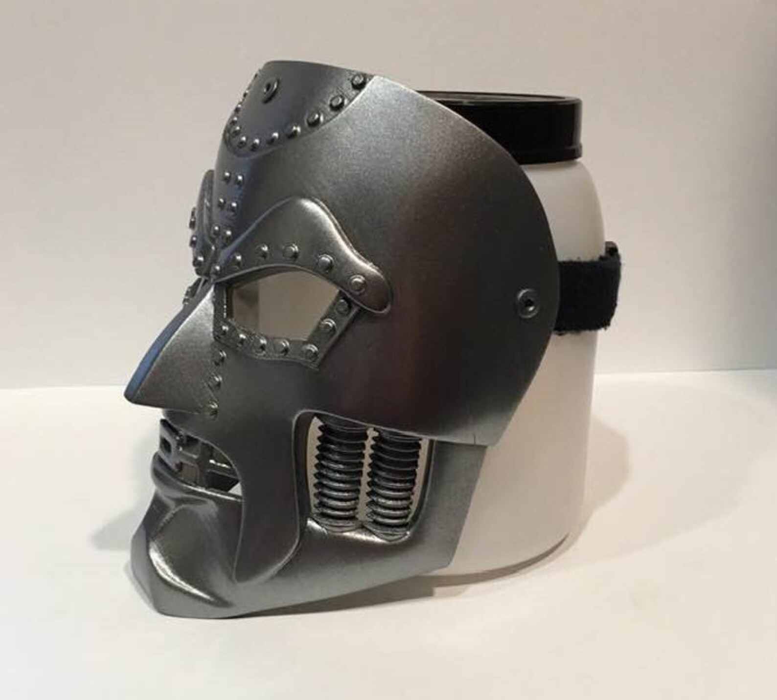 Dr. Doom Mask: Metallic Dark Steel, Adjustable Straps, Cosplay Costume ...
