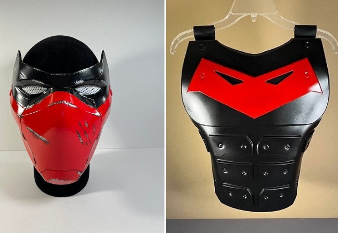 Red Hood Outlaw Cosplay: Chest Armor and Mask Combo - Etsy