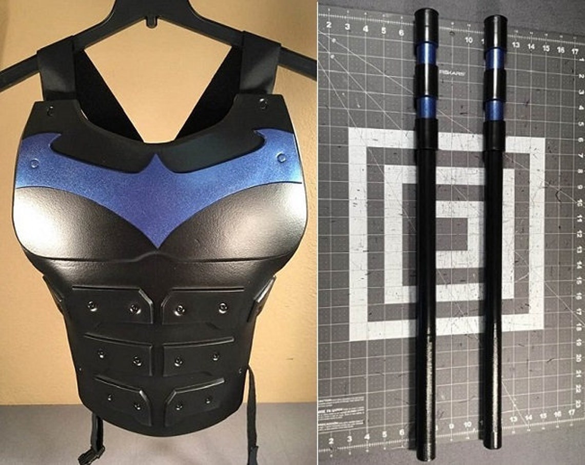 Nightwing COMBO SET Cosplay Chest Body Armor and Escrima | Etsy