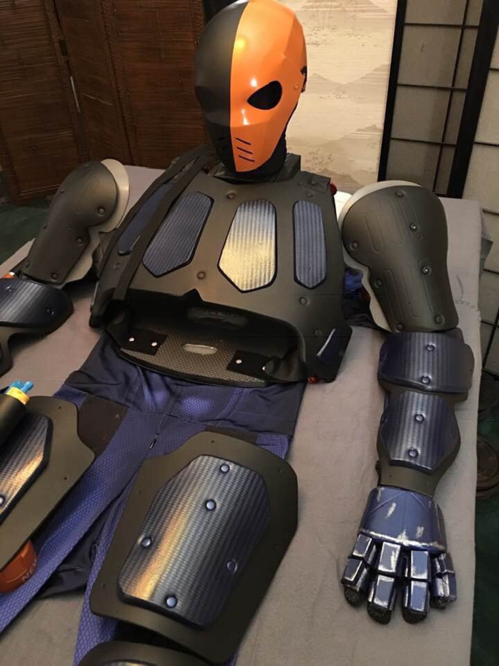 Deathstroke Shoulder Armor Blue Carbon Fiber Print. Slade. Adjustable ...