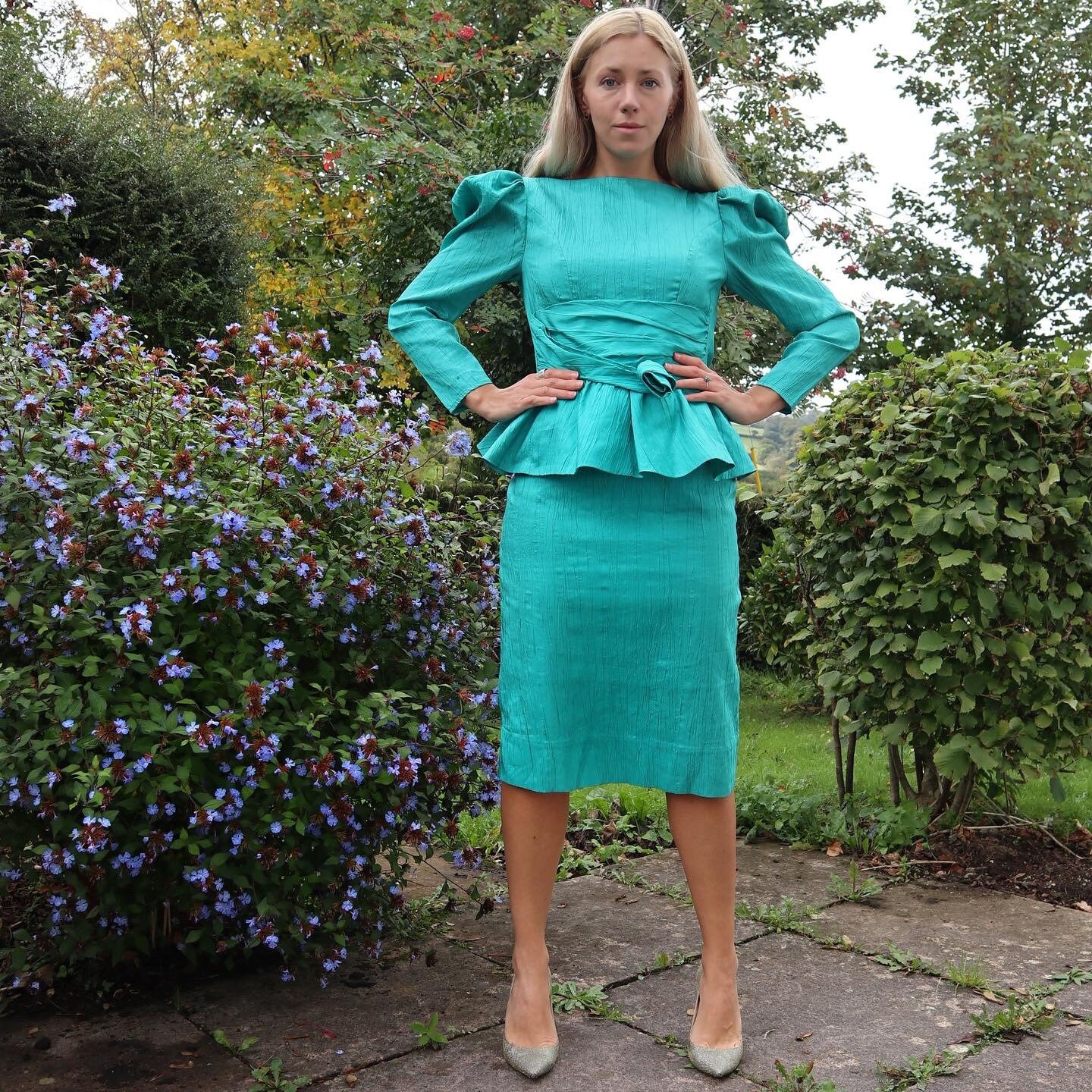 Vintage Turquoise 80s Cocktail Party Dress. Puff Shoulders. - Etsy