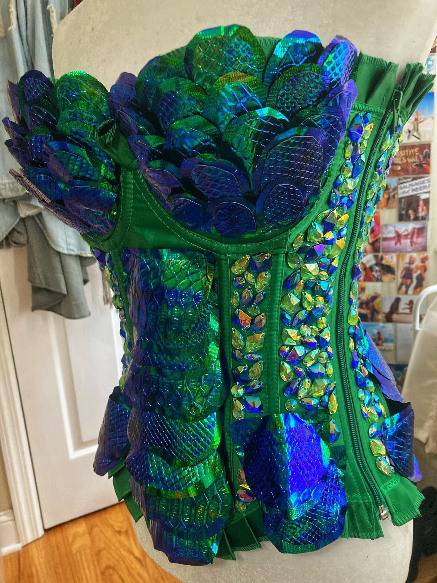 Mermaid Scale and Rhinestone Corset - Etsy UK