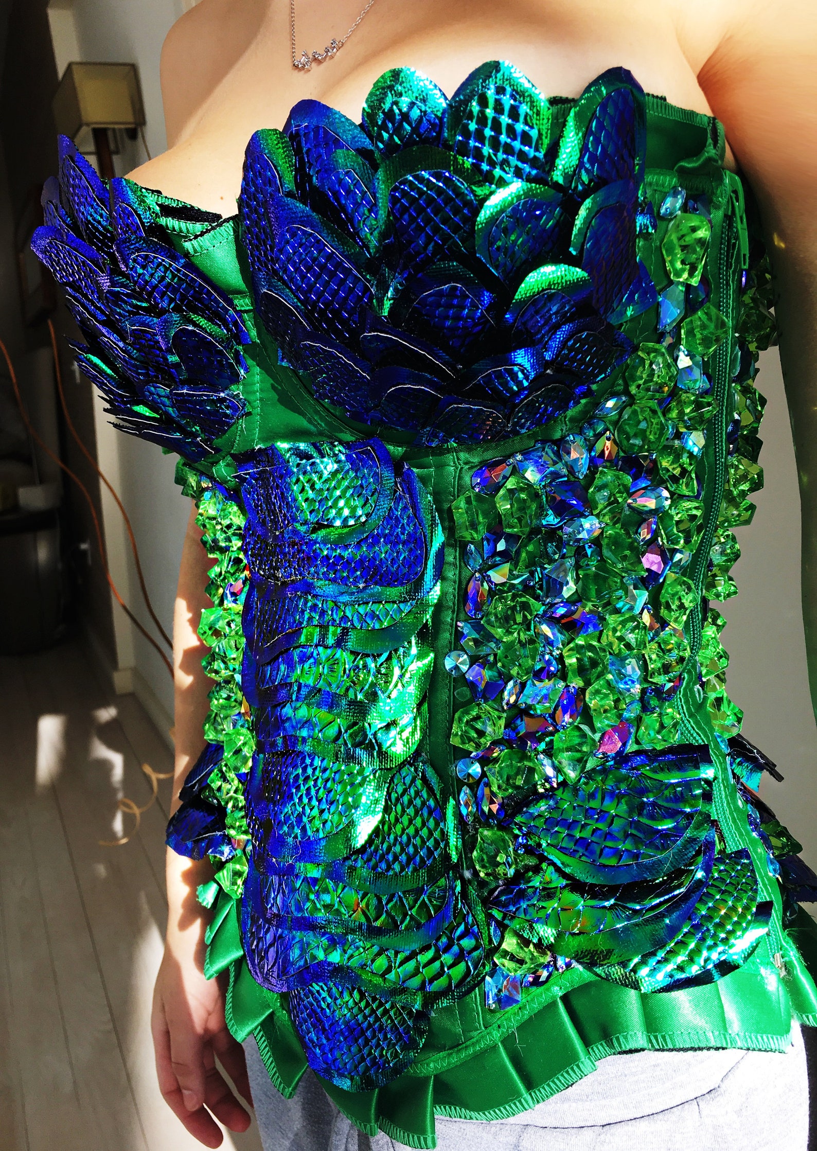 Mermaid Scale and Rhinestone Corset - Etsy UK