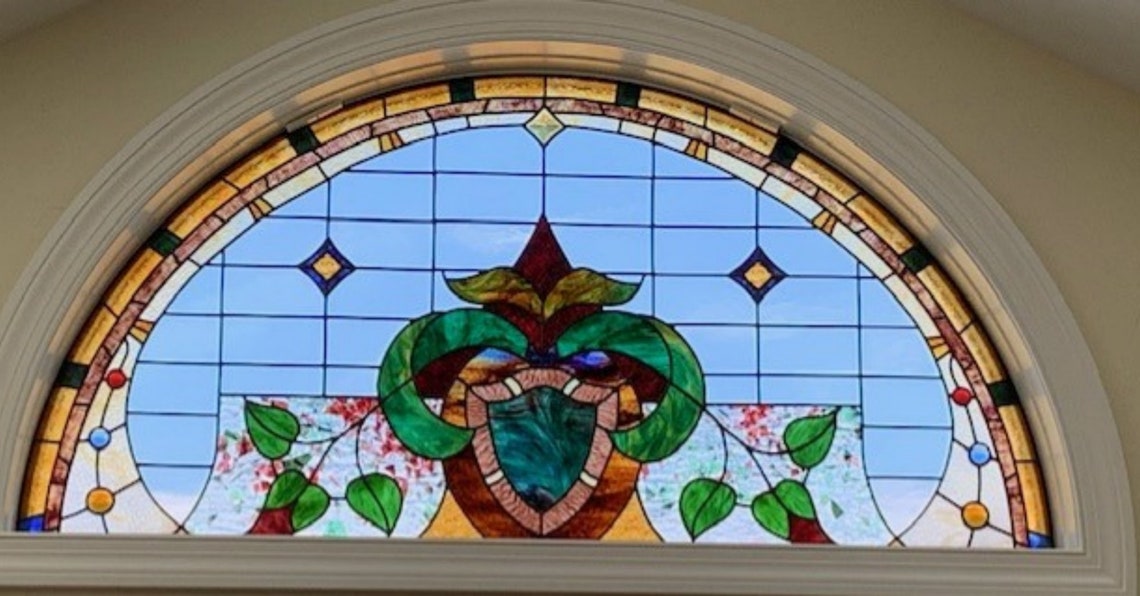 Art Nouveau Victorian Stained Glass Arch Top Pattern Digital Copy - Etsy