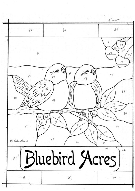 Bluebird Stained Glass Pattern Bluebirds Design for Stained - Etsy