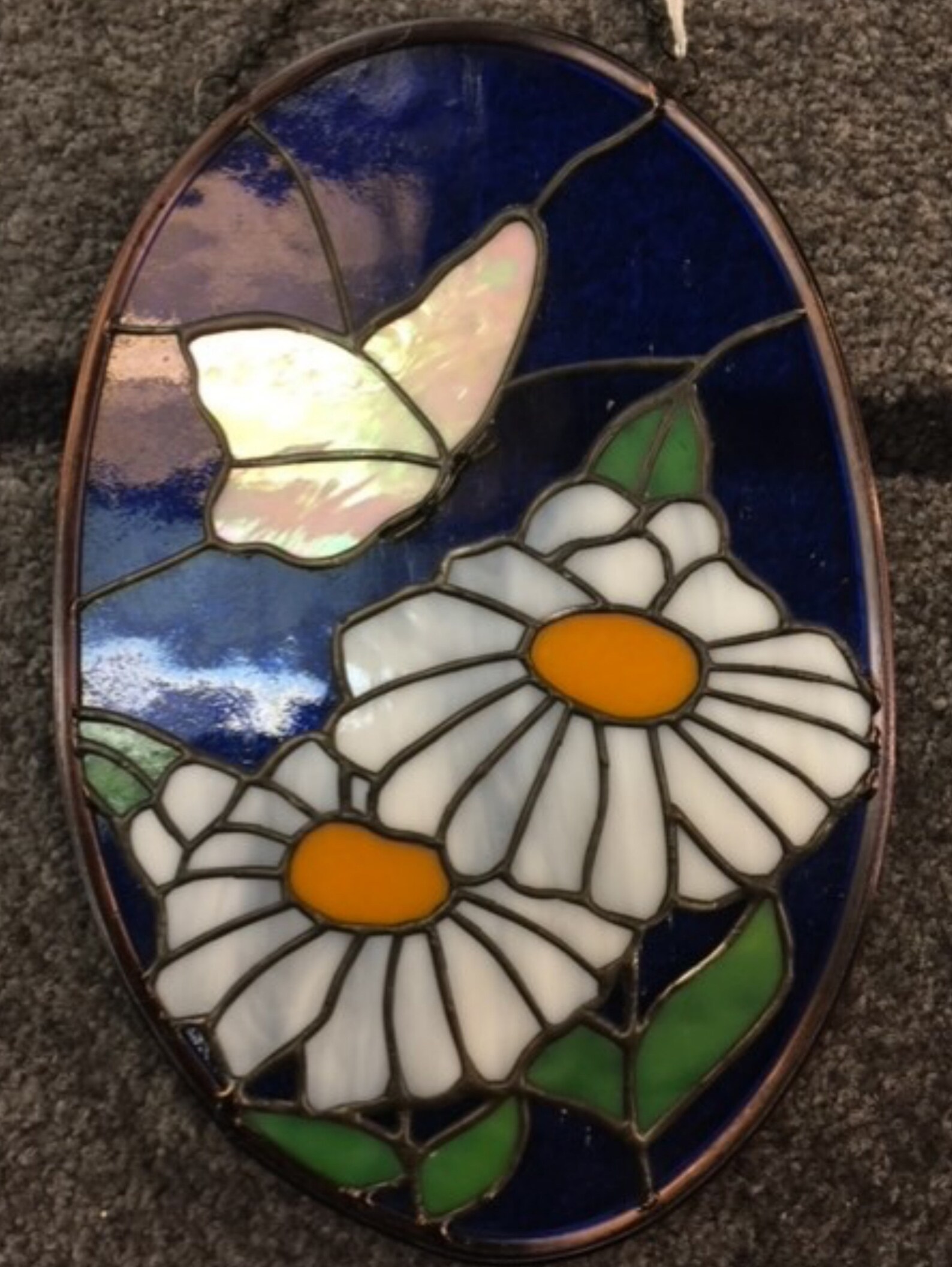 Butterfly Daisy Stained Glass Pattern Digital Download, Butterfly ...