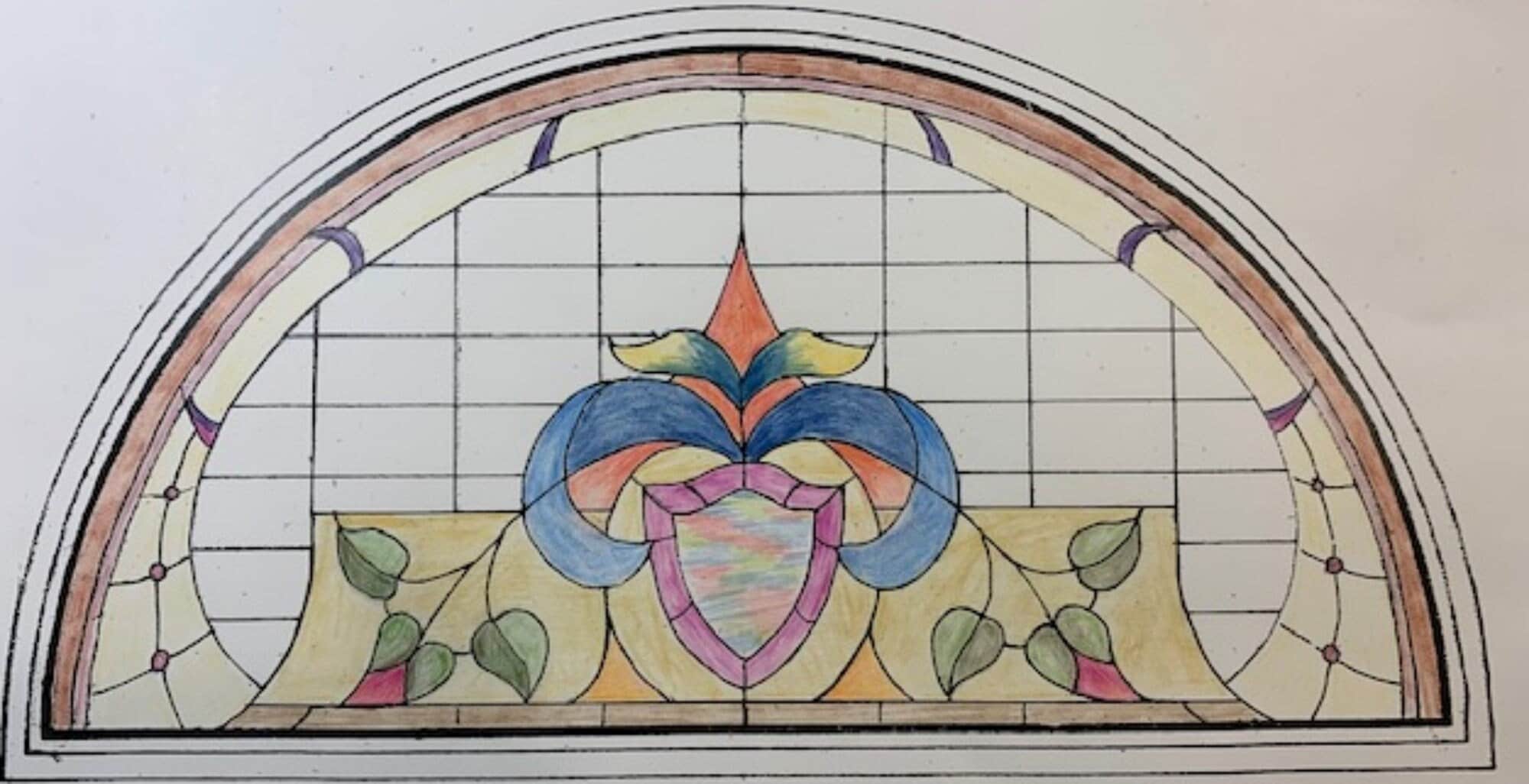 Art Nouveau Victorian Stained Glass Arch Top Pattern Digital Copy - Etsy UK