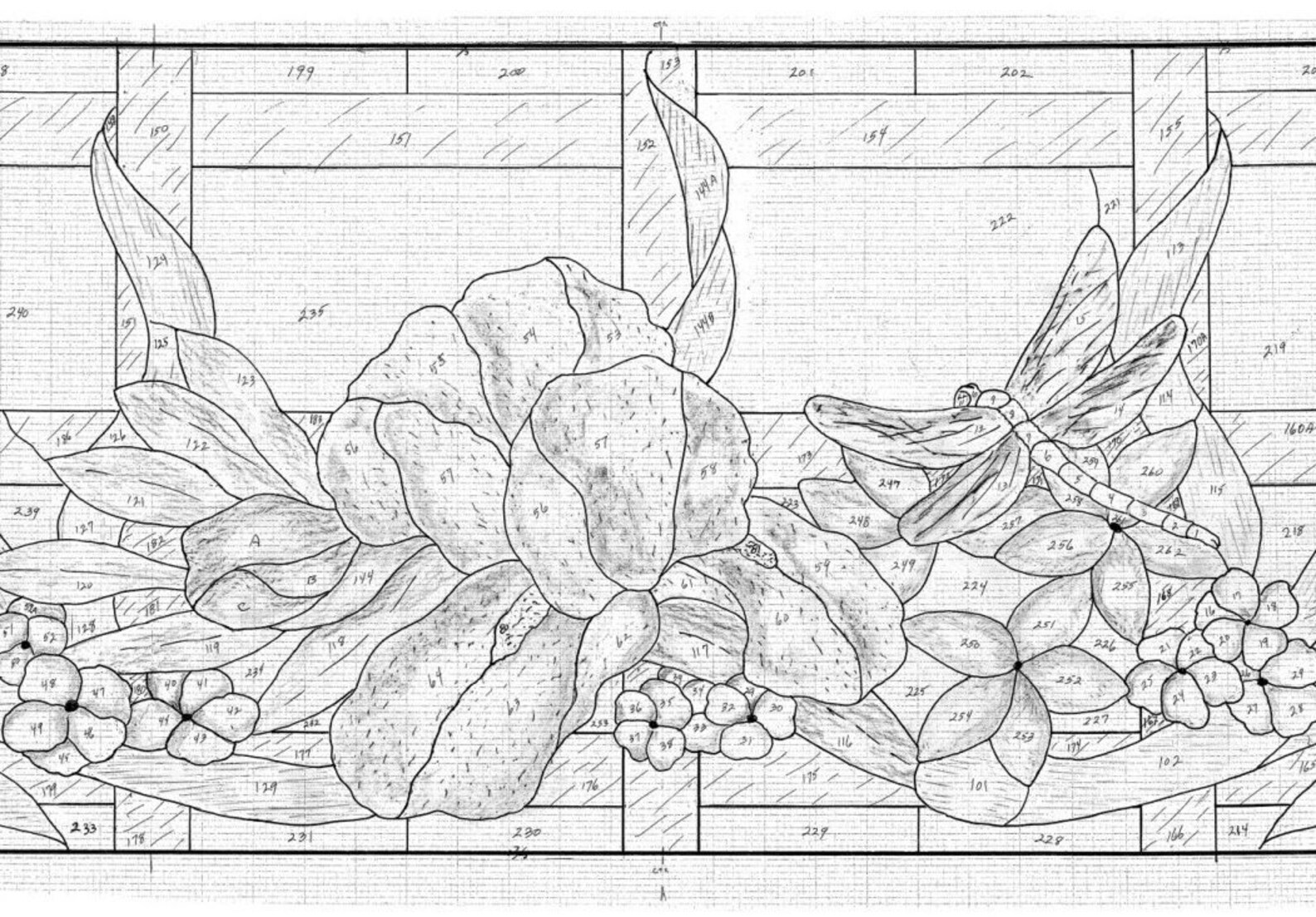 Iris Dragonfly Stained Glass Pattern, Iris Dragonfly Pattern Digital ...