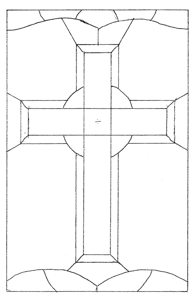 Contemporary Cross Stained Glass Pattern, Cross Pattern Digital ...