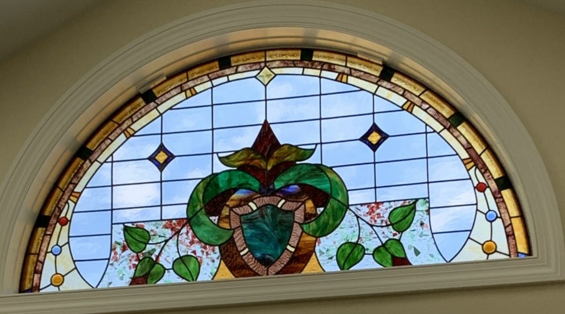 Art Nouveau Victorian Stained Glass Arch Top Pattern Digital Copy - Etsy UK