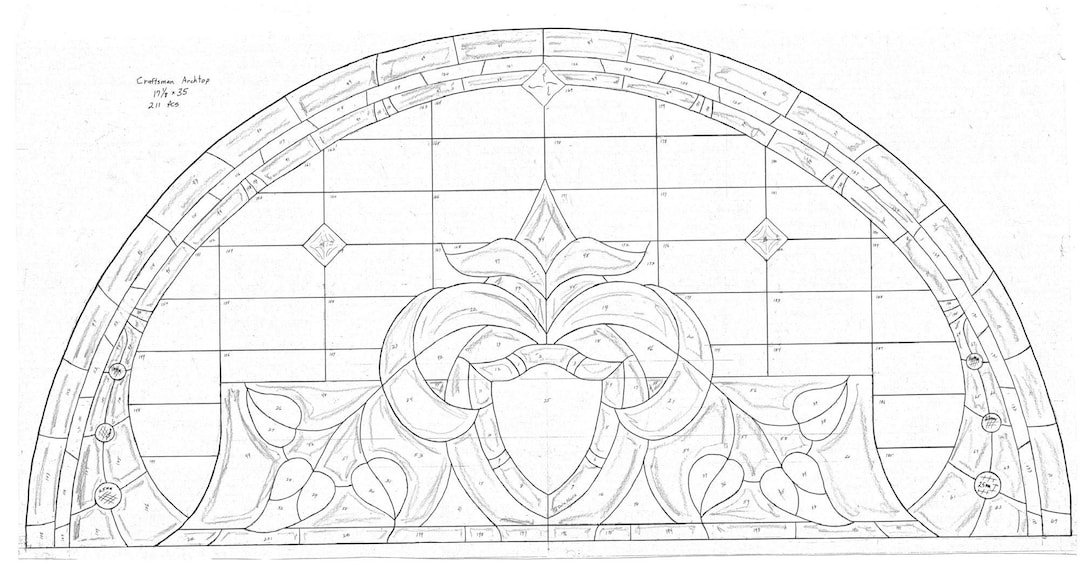 Art Nouveau Victorian Stained Glass Arch Top Pattern Digital Copy - Etsy