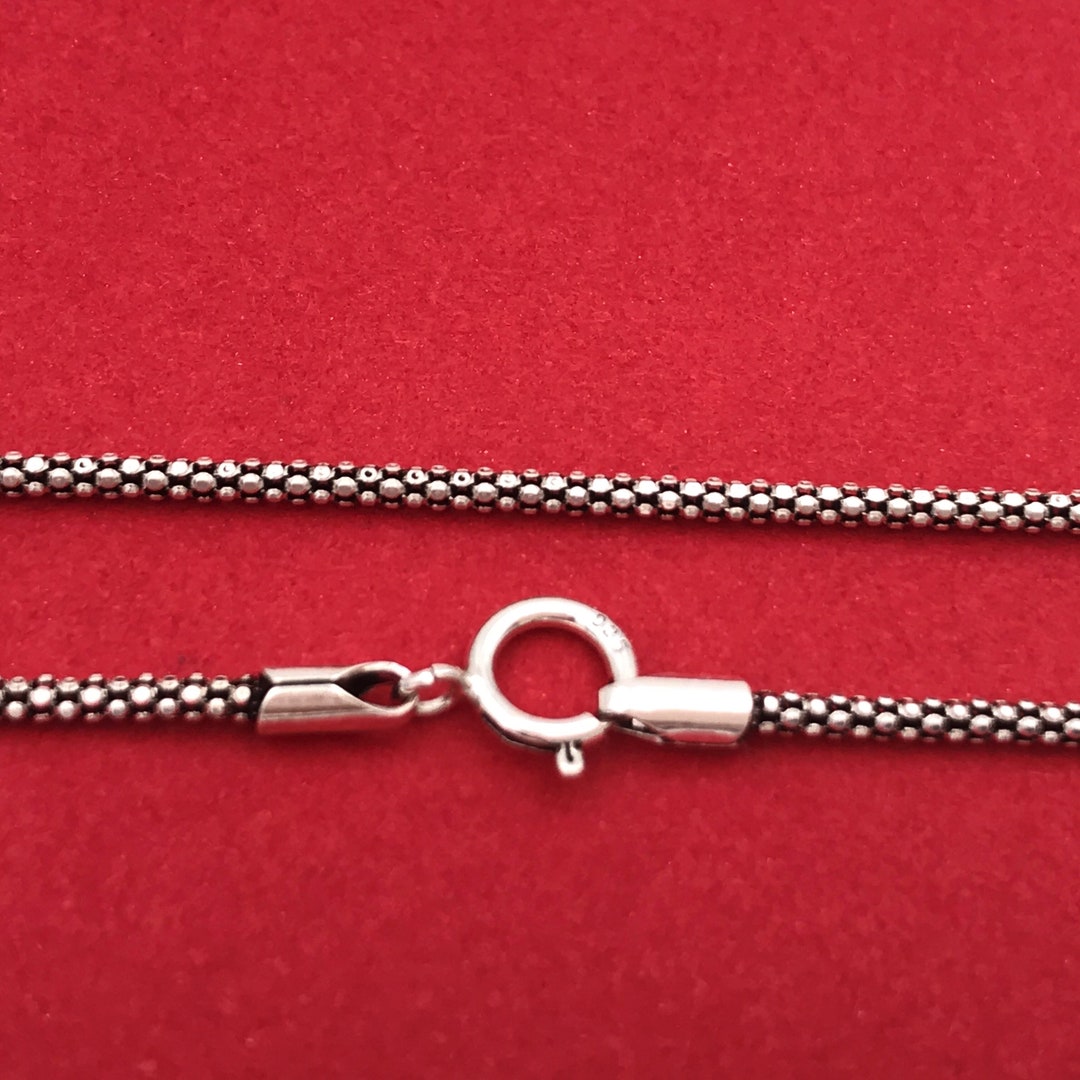 Oxidized Sterling Silver Popcorn Chain: Unisex Textured Chain, Many ...