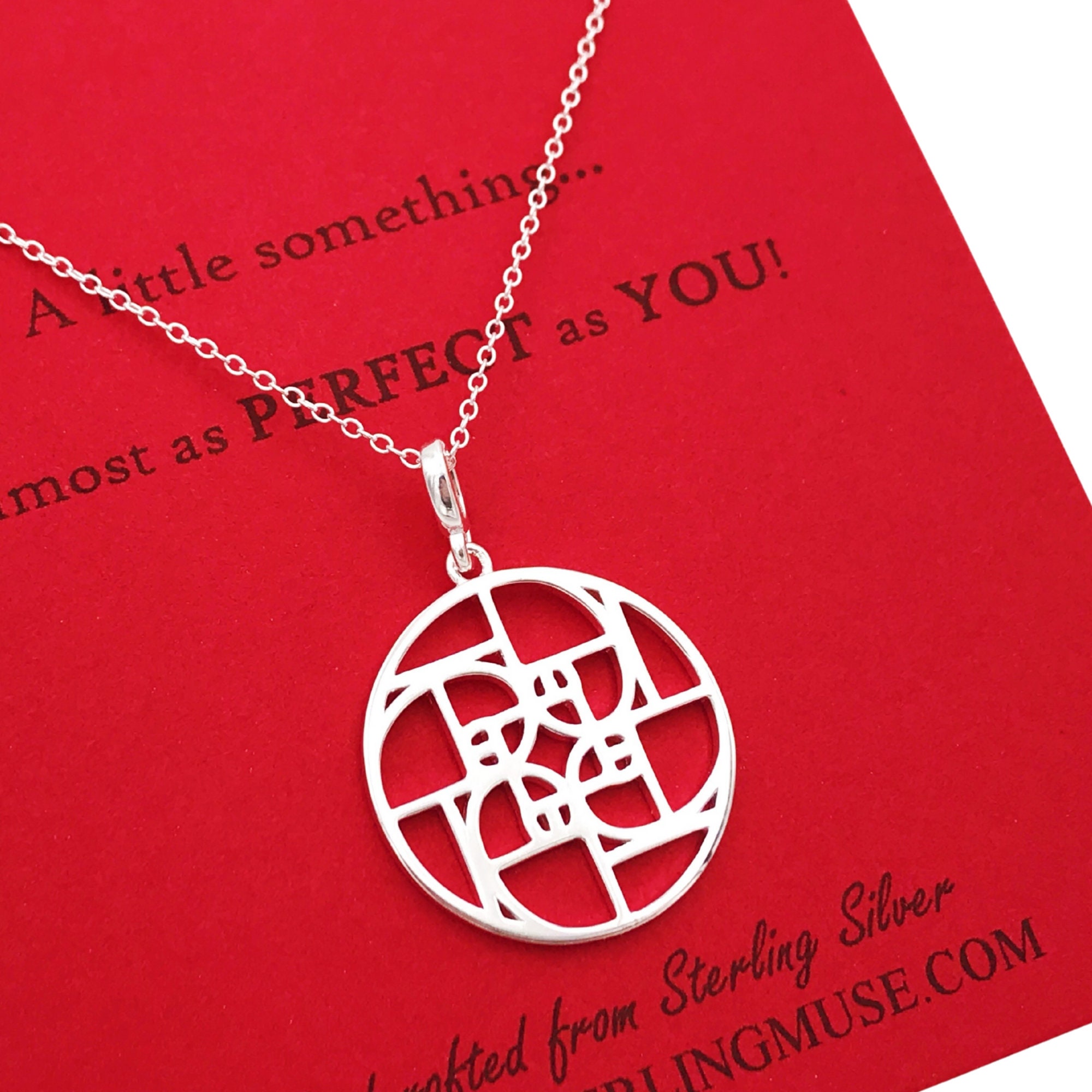 Sterling Silver Fibonacci Sacred Geometry Pendantgolden | Etsy