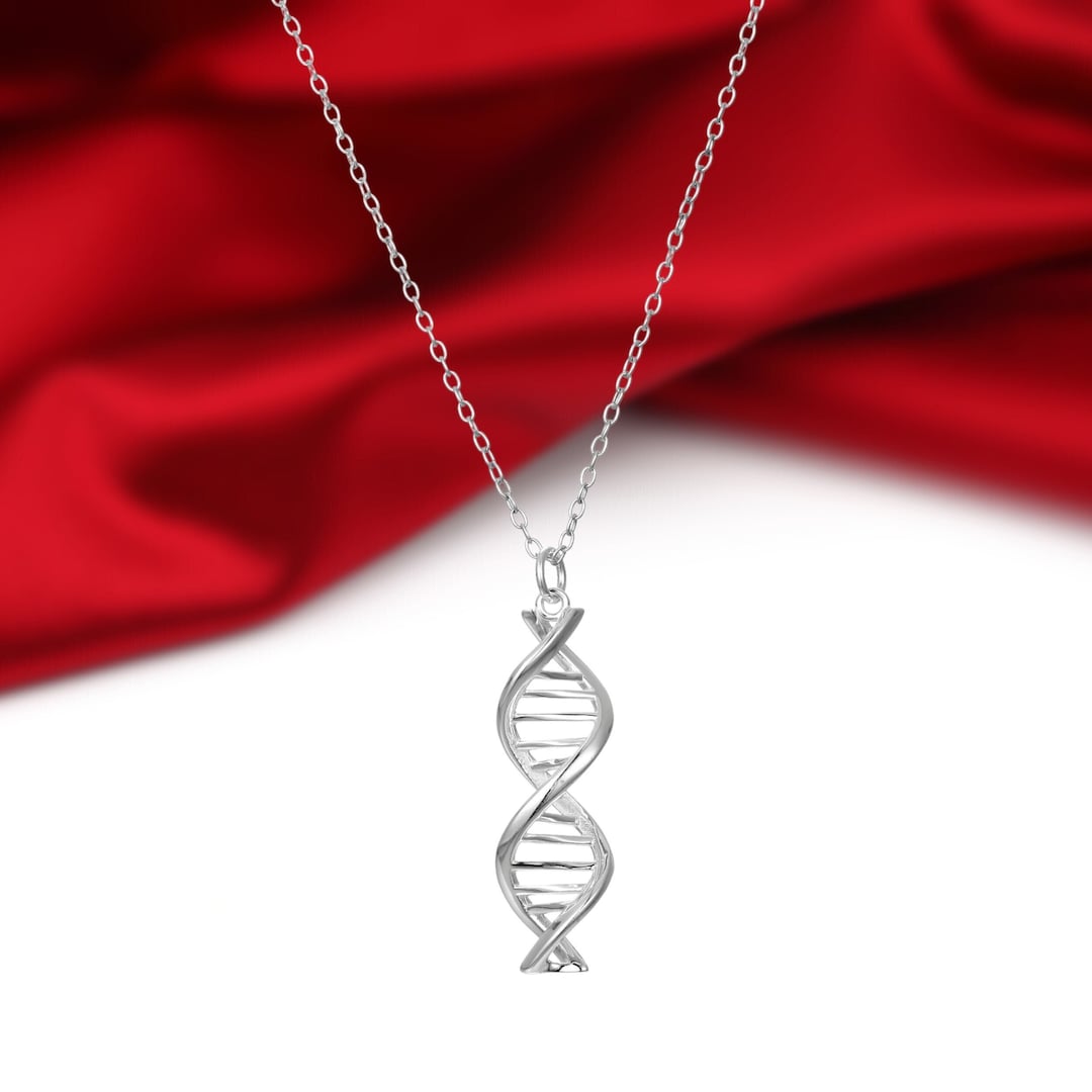 Sterling Silver DNA Double Helix Pendant Necklace: STEM Jewelry Gift - Etsy
