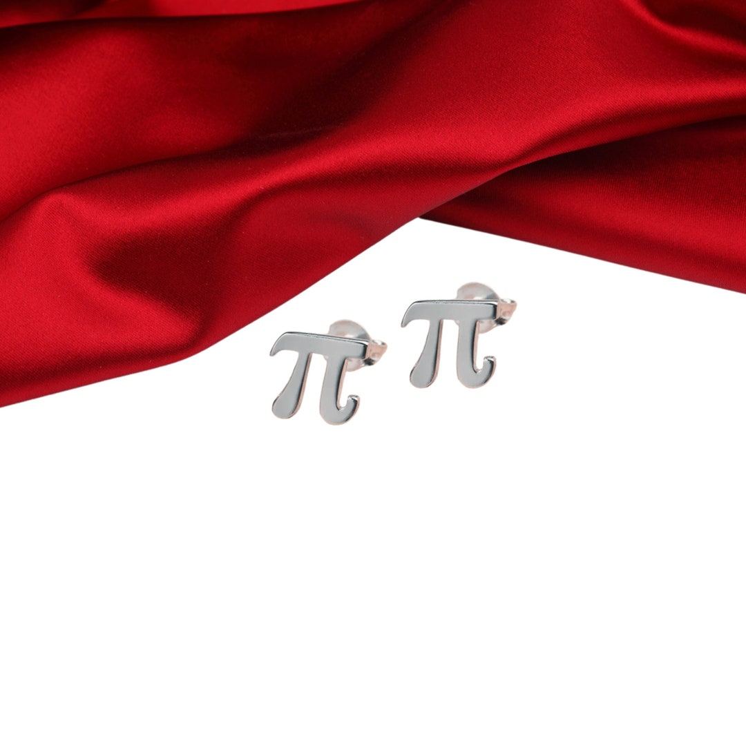 Sterling Silver Pi Stud Earrings-small Math Earrings-symbolic Jewelry ...