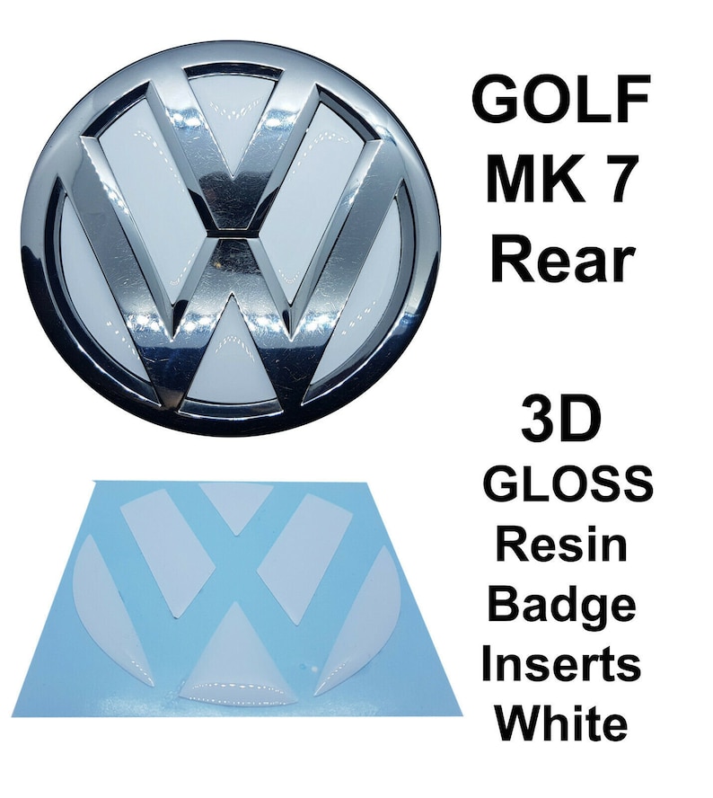 GOLF MK5 MK6 MK7 Gti Tdi Rear 3D White Badge Inserts Domed 3D Gloss - Etsy