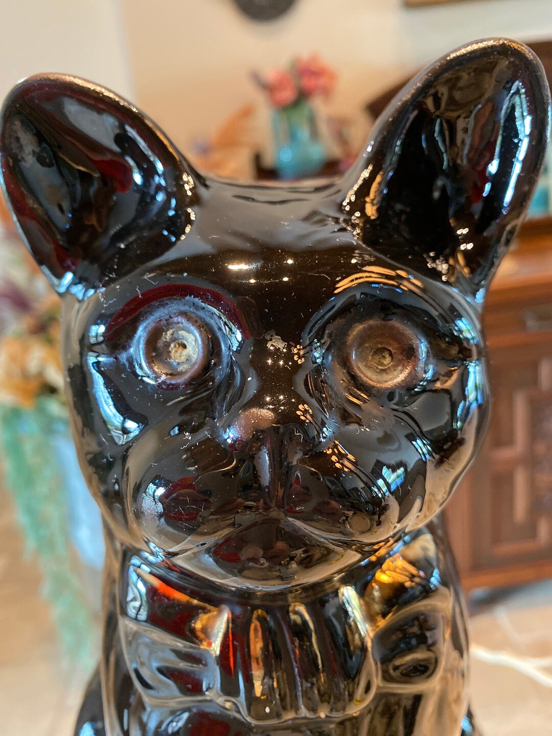 Staffordshire Jackfield Black Pottery Cat - Etsy