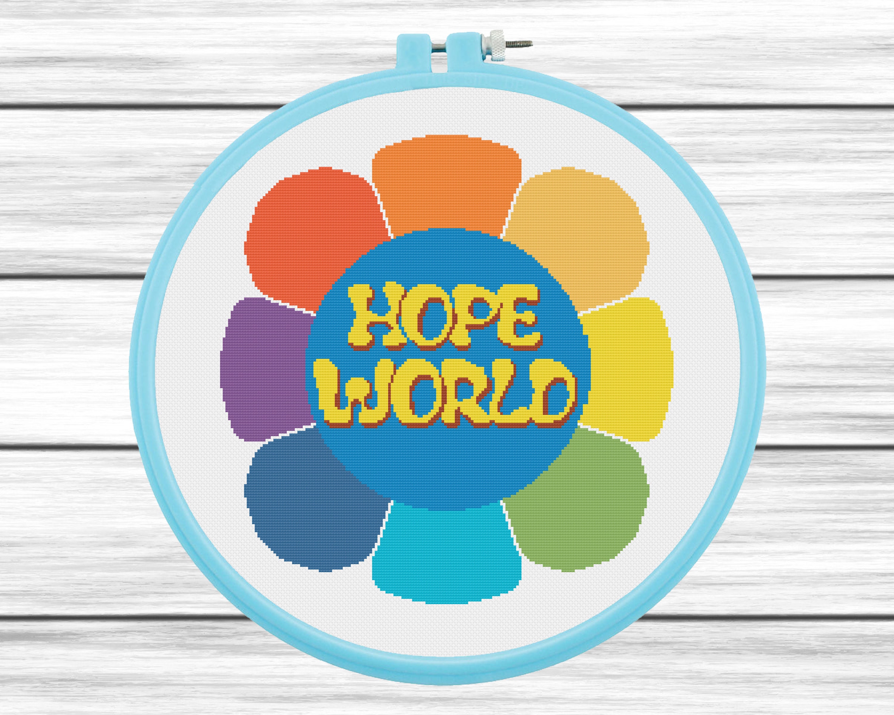 BTS J-hope Mixtape Hope World Rainbow Flower Cross Stitch Pattern - Etsy