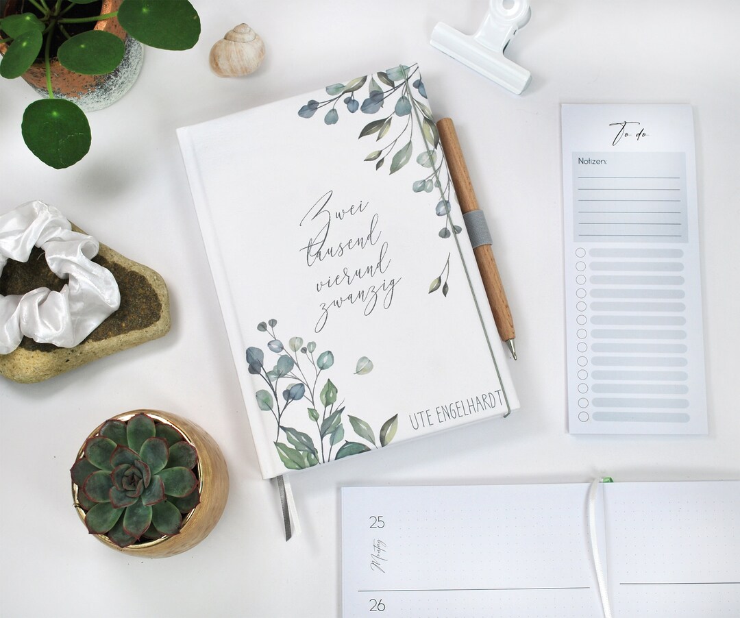 Weekly Planner & Appointment Calendar Botanical 2024 A5 With Ballpoint ...