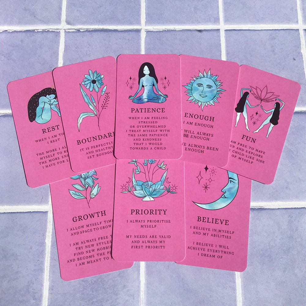 Self Love Positive Affirmation Card Deck | Self-love Affirmation Cards ...