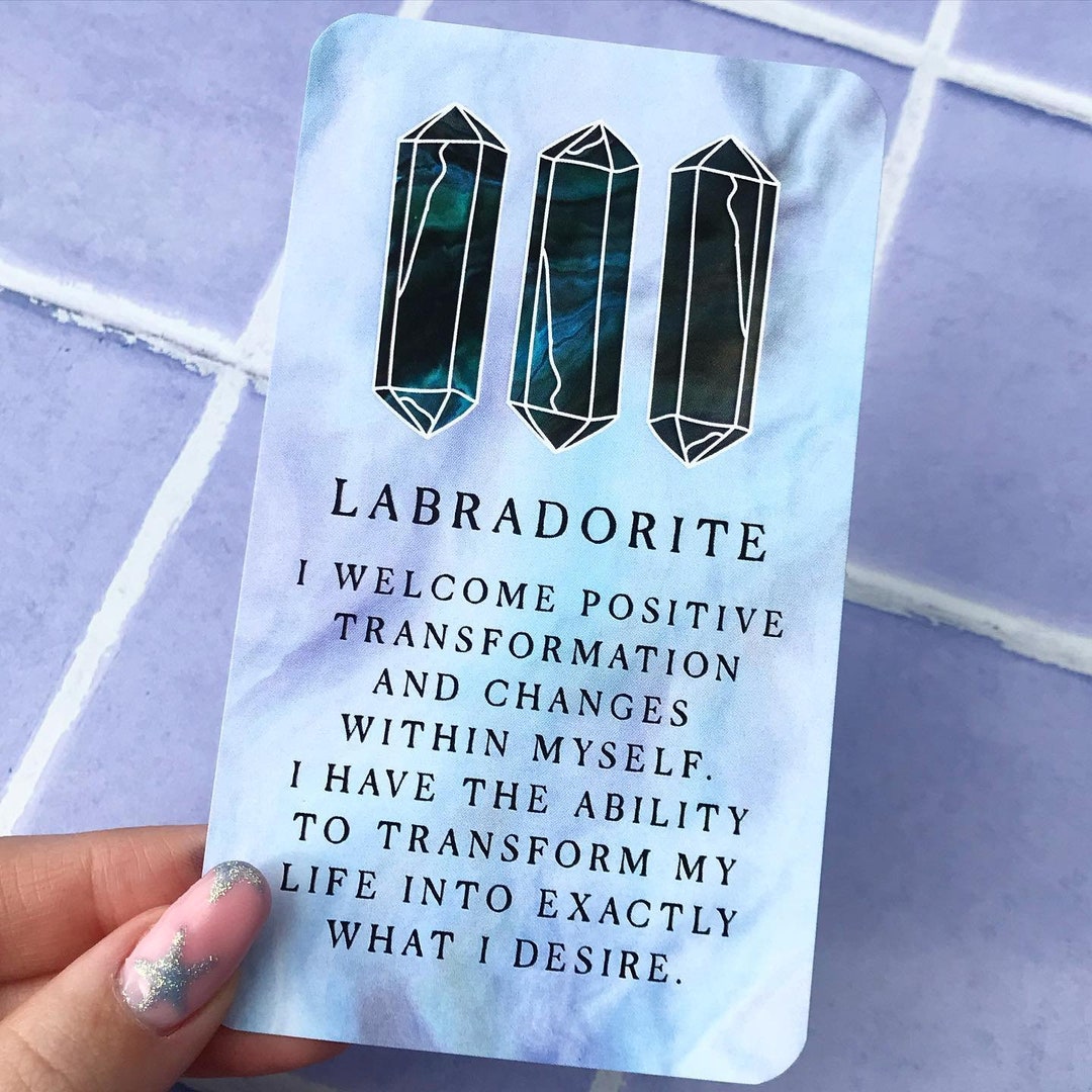 Positive Affirmation Card Deck: CRYSTAL AFFIRMATIONS Gemstone, Crystals ...