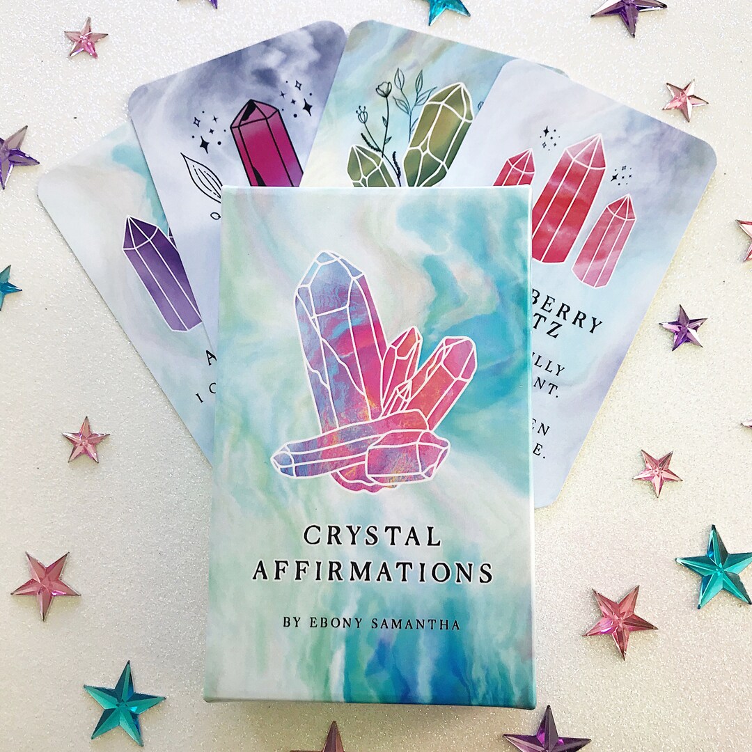 Positive Affirmation Card Deck: CRYSTAL AFFIRMATIONS Gemstone, Crystals ...