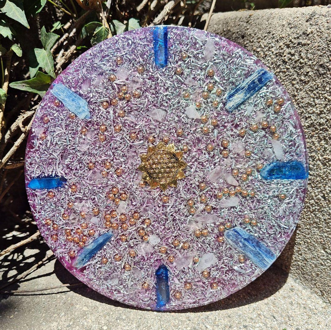 Large Orgone Energy Sacred Geometry Food & Water Charging Plate Reiki ...