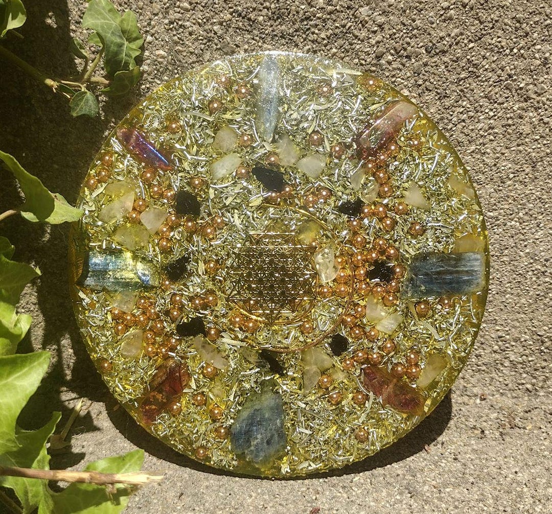 Orgone Energy Sacred Geometry Food & Water Charging Plate Reiki Infused ...