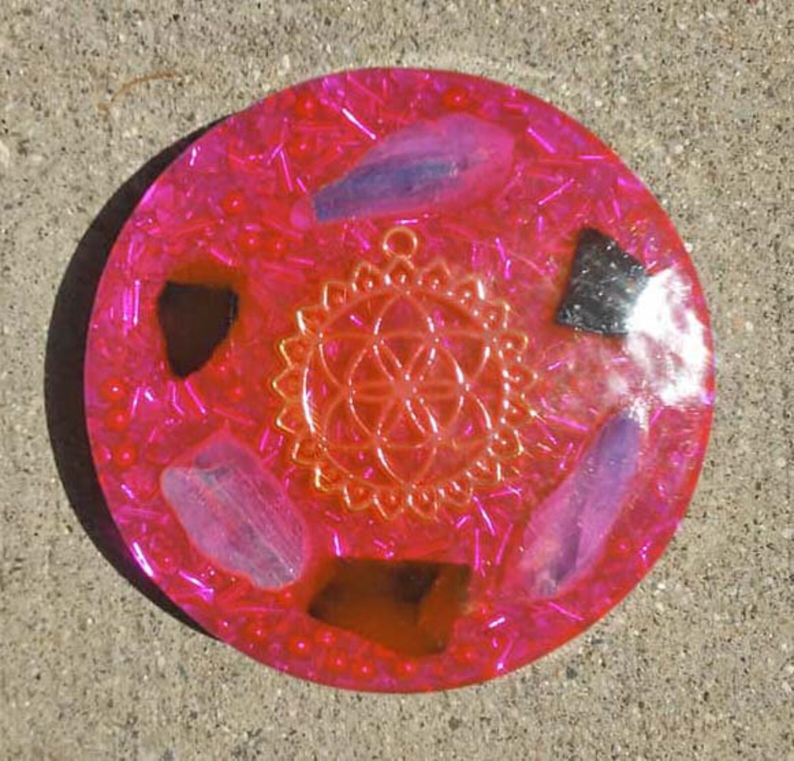 Orgone Energy Sacred Geometry Food & Water Charging Plate - Quartz ...