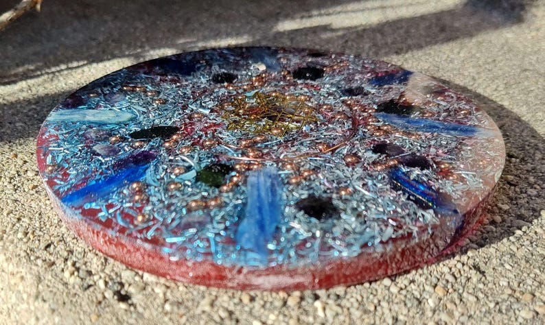 Orgone Energy Sacred Geometry Sri Yantra Food & Water Charging Plate ...