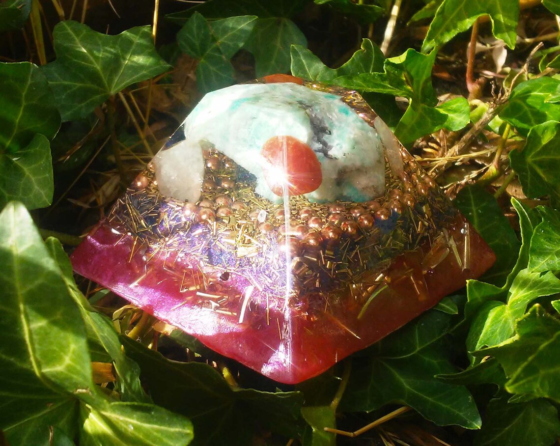 Orgone Energy Ziggurat Pyramid Reiki Infused Amazonite Rose | Etsy