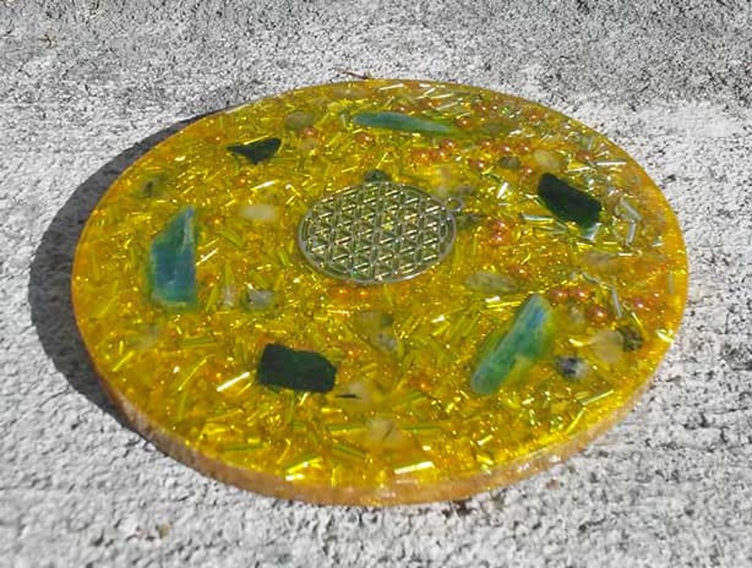 Orgone Energy Sacred Geometry Food & Water Charging Plate - Shungite ...