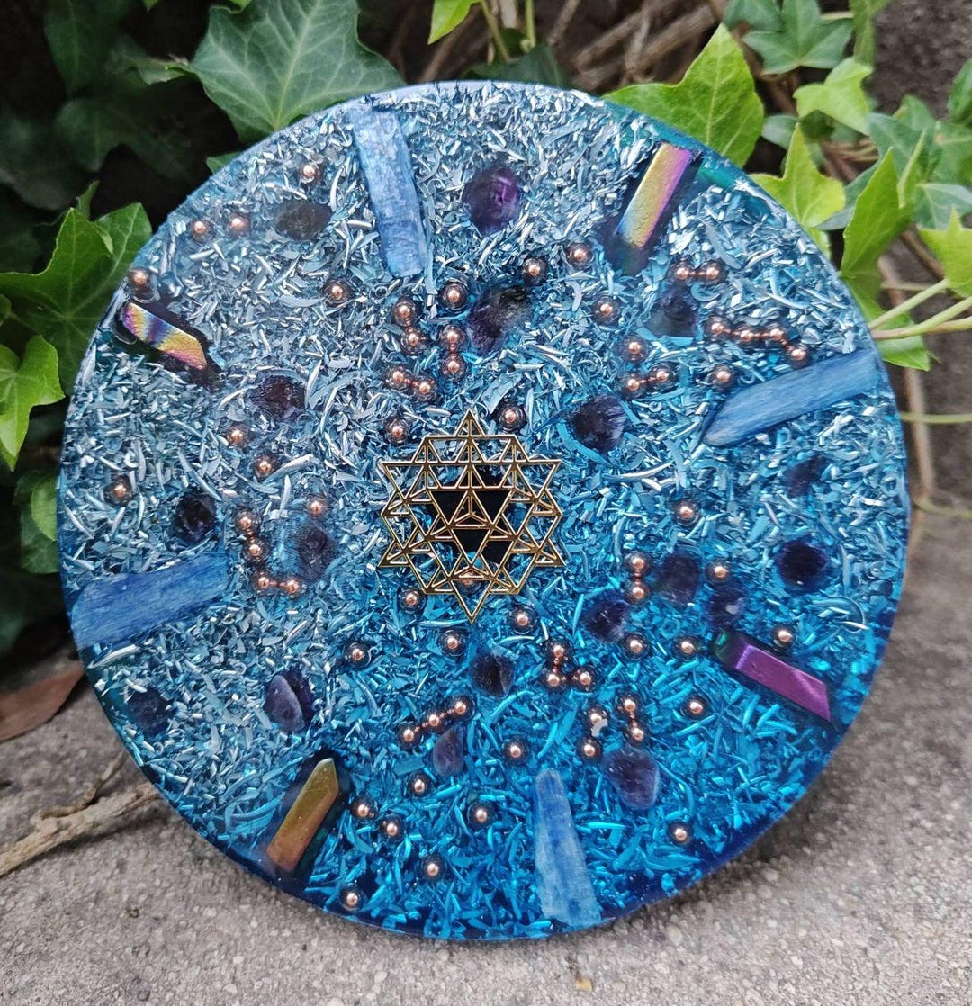 Orgone Energy Sacred Geometry Food & Water Charging Plate Reiki Infused ...