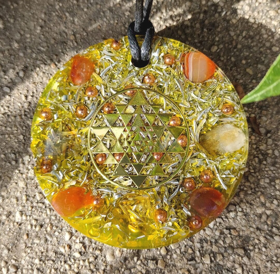 Sacred Geometry Sri Yanta Orgone Energy Pendant Necklace Reiki Infused ...