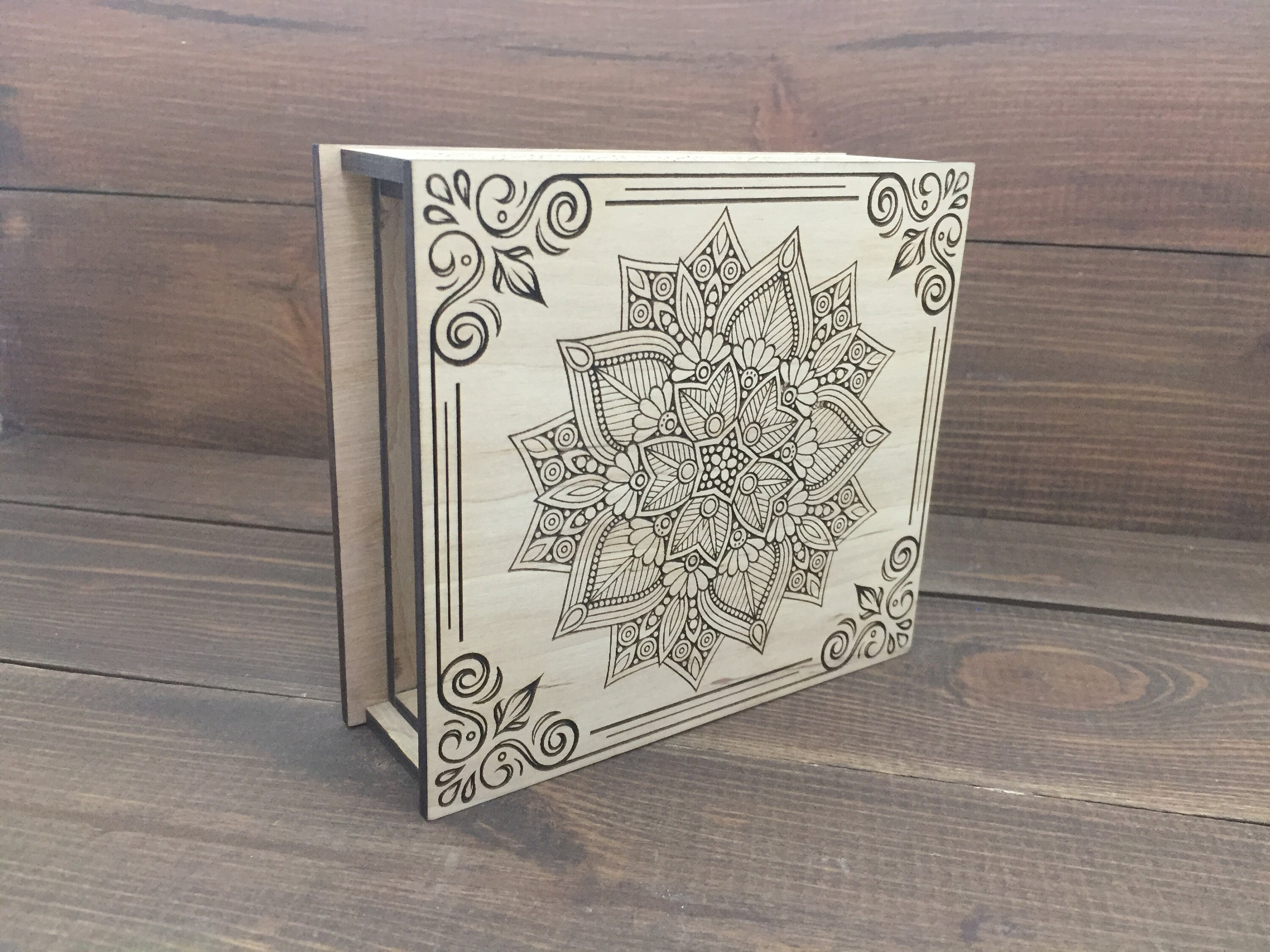 Gift Box Casket Wooden Box Natural Wood Tarot Box Engraved - Etsy