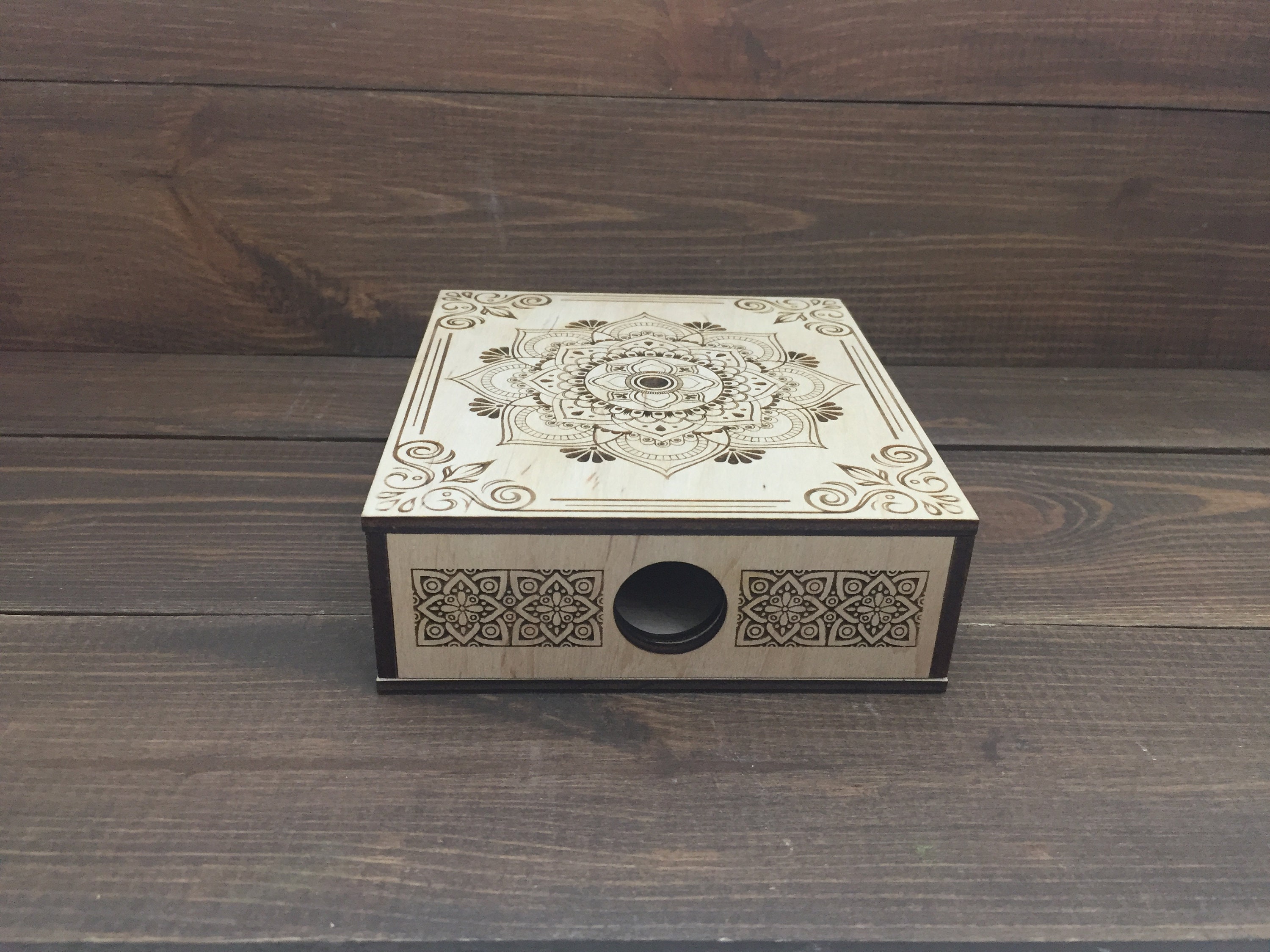 Gift Box Casket Wooden Box Natural Wood Tarot Box Engraved - Etsy