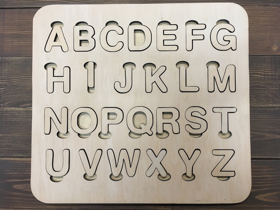 Wooden Alphabet Puzzle Educational Toy Kids Gift Toy Learning Toys Wood ...