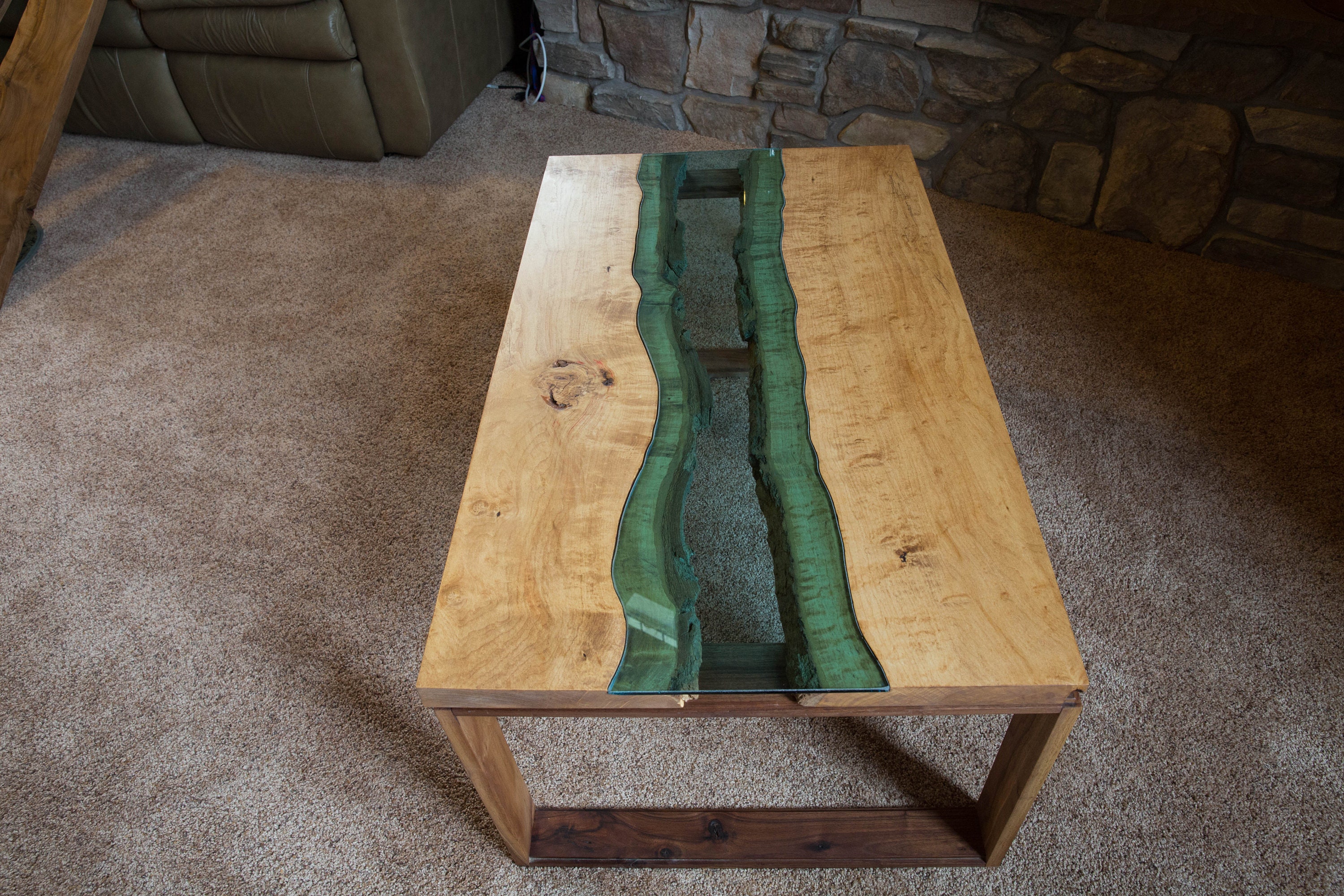 Canyon Tables Live Edge Elm River Table With Black Walnut Legs - Etsy UK