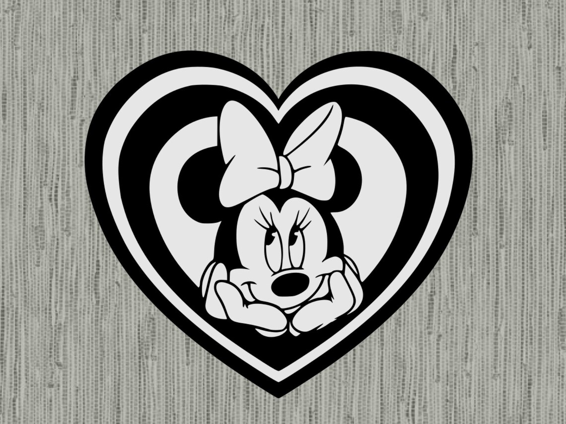 Minnie Mouse Svg, Minnie Mouse Clipart, Minnie Mouse Heart Svg, T-shirt ...