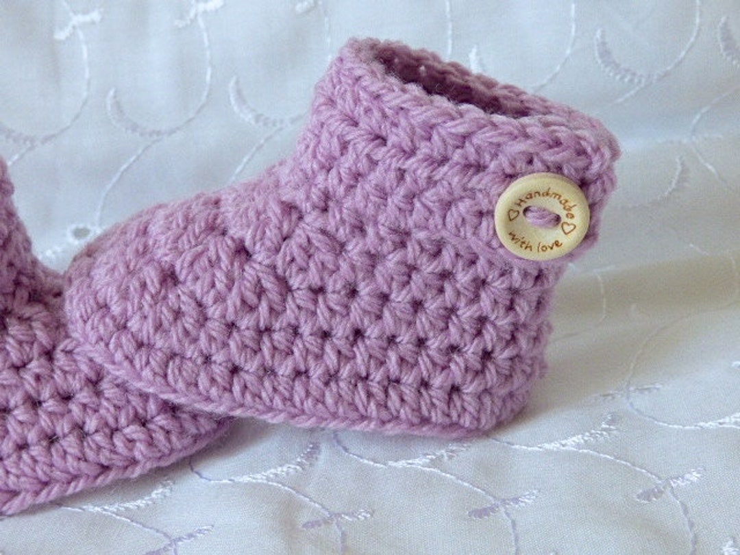 Newborn 0-3 3-6 6-12 Month Baby Dusky Lilac Porcelain Handmade Cuffed ...