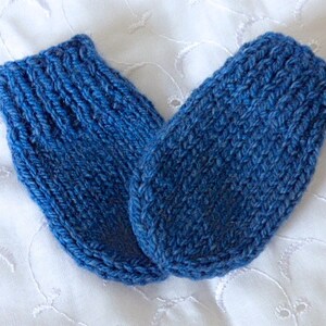 Newborn / 0-3 / 3-6 / 6-12 Months Baby Hand Knitted Mittens / Scratch ...