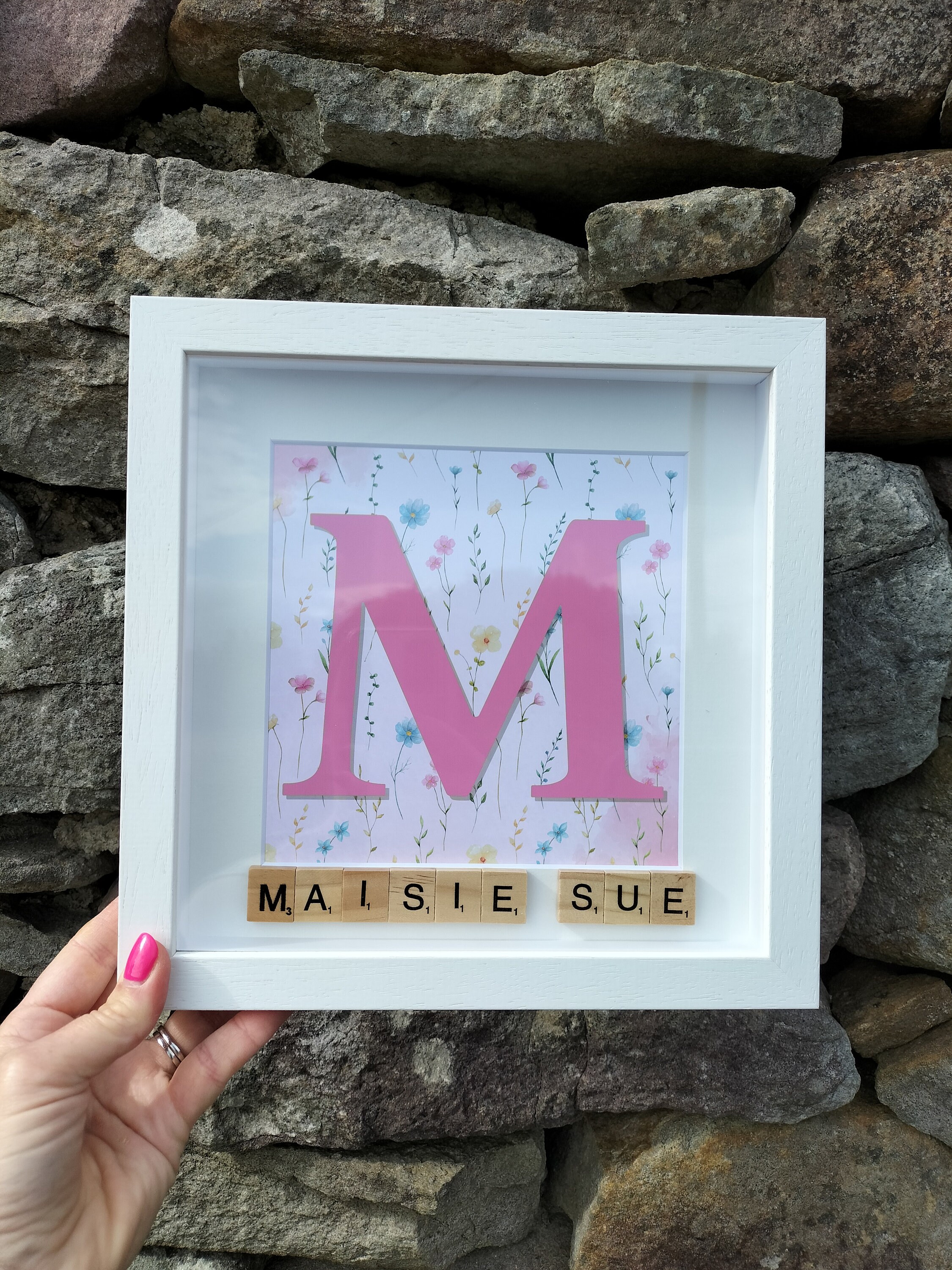 Personalised Baby Girl Frame Baby Girl Gift, Baby Scrabble Frame, New ...