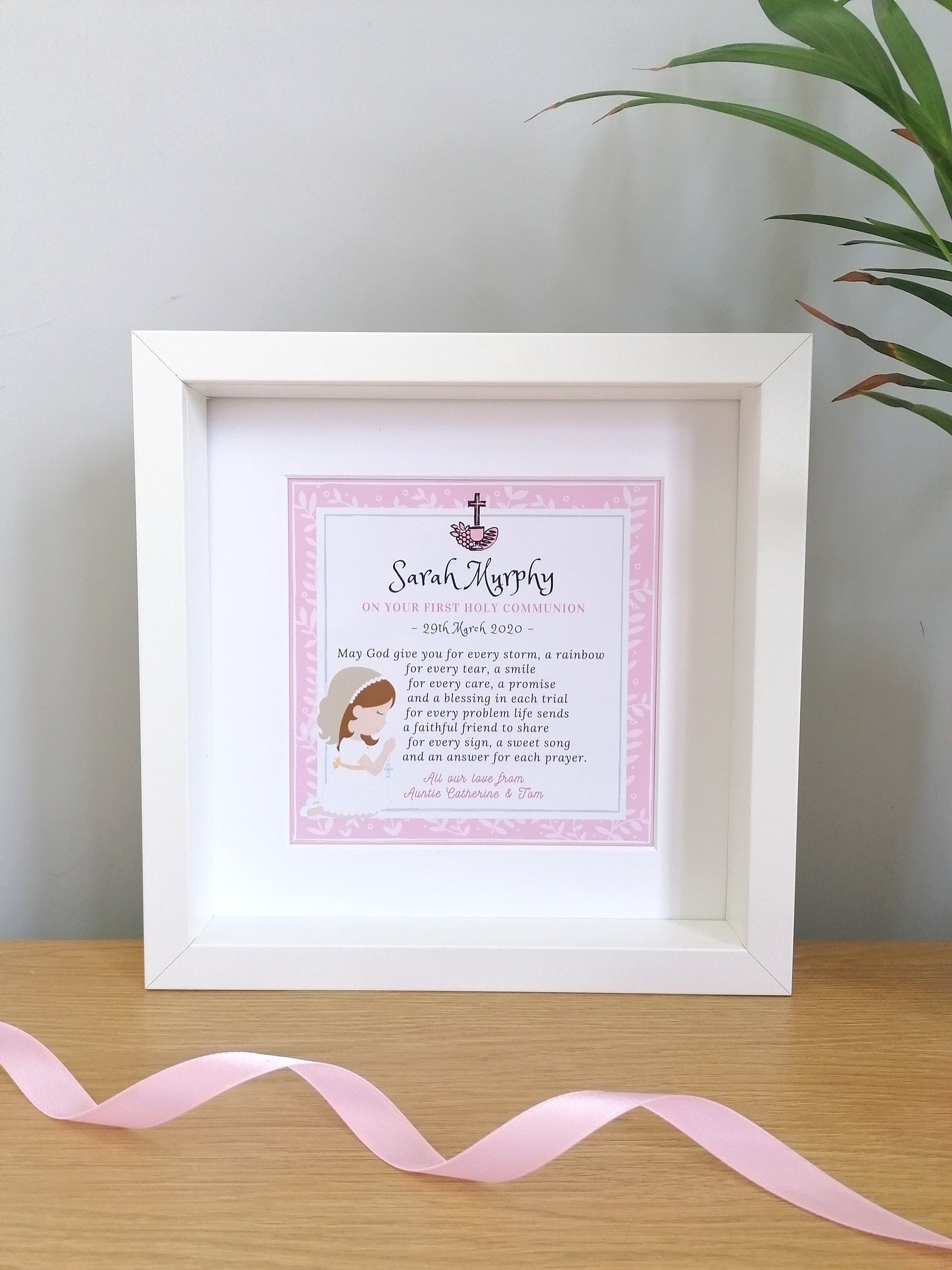 Communion Gift Personalised Communion Frame for Girl First Holy ...