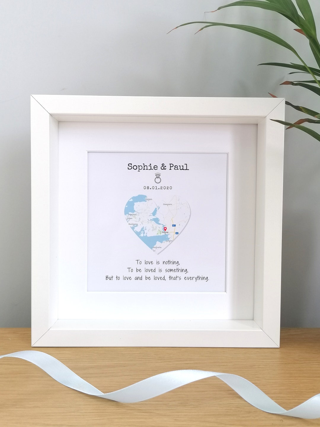 Personalised Framed Map Engagement Gift Personalized Where We Got ...