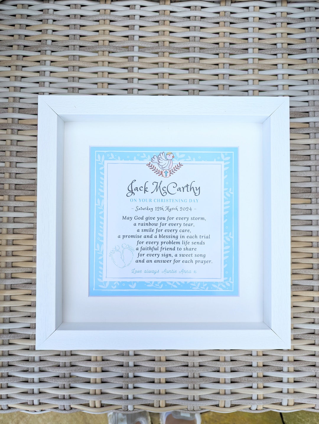 Personalised Christening Frame - Personalised Christening Gift ...