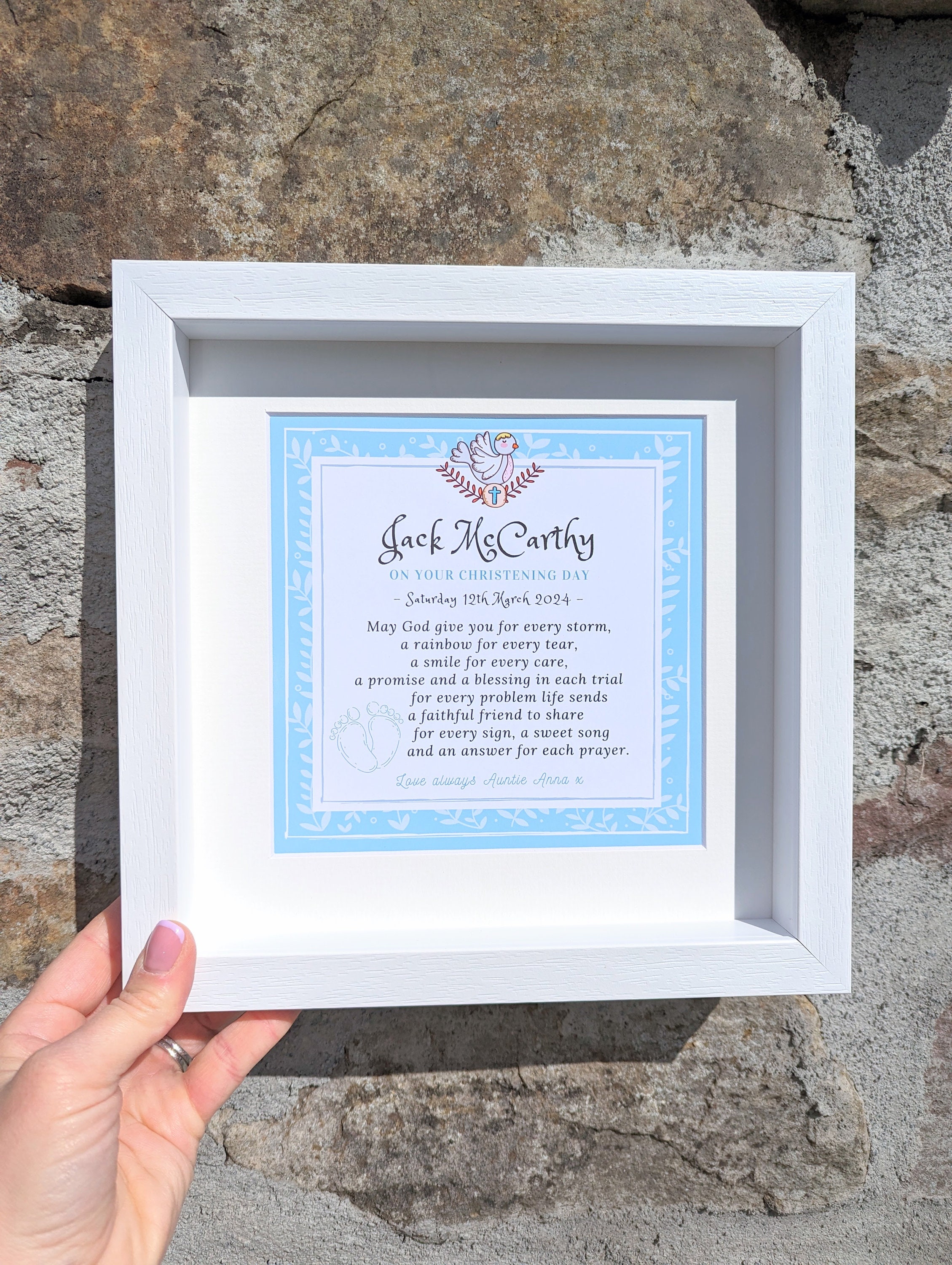 Personalised Christening Frame - Personalised Christening Gift ...