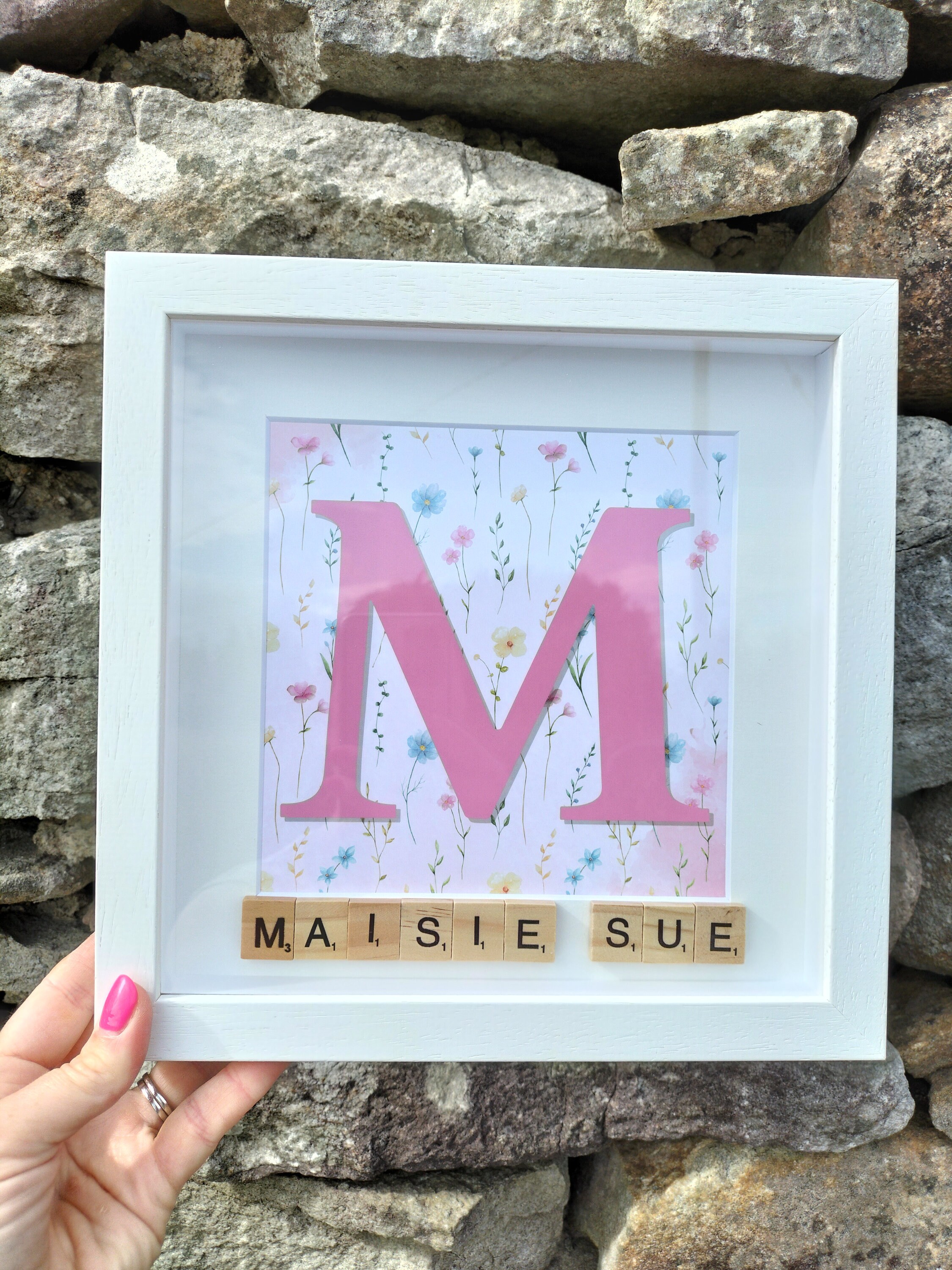 Personalised Baby Girl Frame Baby Girl Gift, Baby Scrabble Frame, New ...